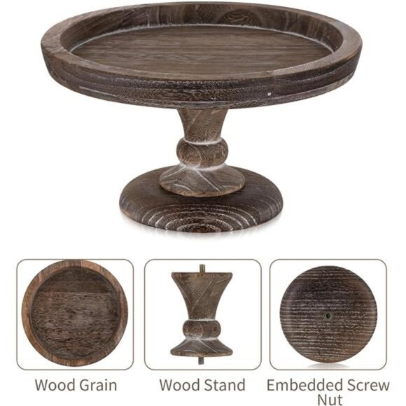 Accents | Round Wood Display Riser Rustic Wooden Risers Pedestal Plate ...